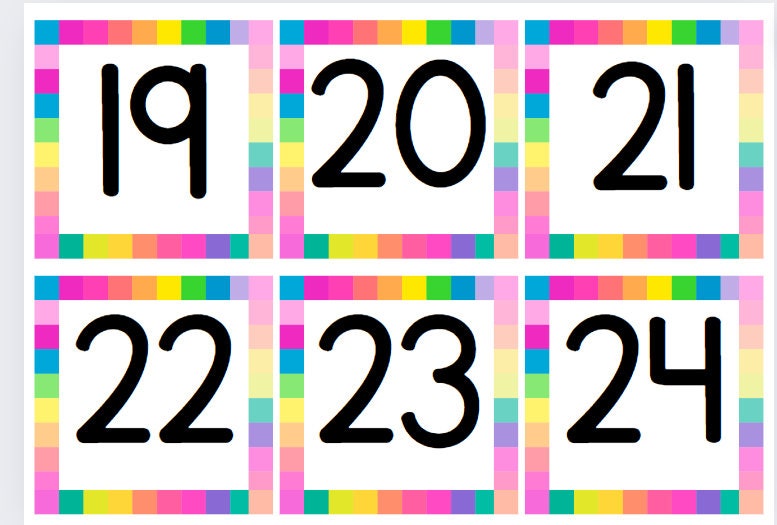 Printable Numbers Flash Cards 1-30, English US Flashcards, Instant ...