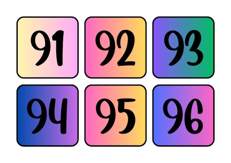 Bright and Fun 1-100 Math Flash Cards With Colorful Numbers - Etsy