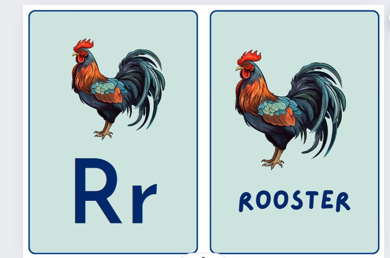 Digital Alphabet Flash Cards Set, Preschool Learning Printable, Instant ...