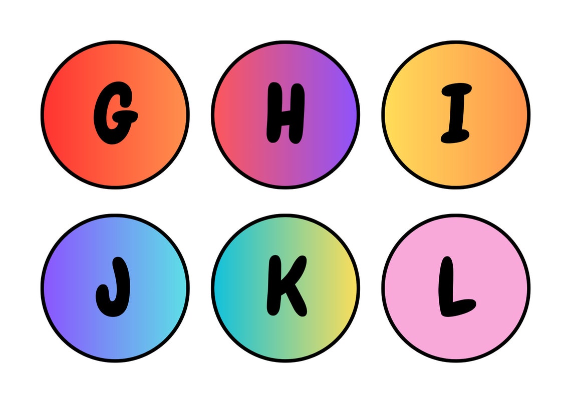 Educational A-Z Circle Flashcards - Bold & Colorful Alphabet Learning ...