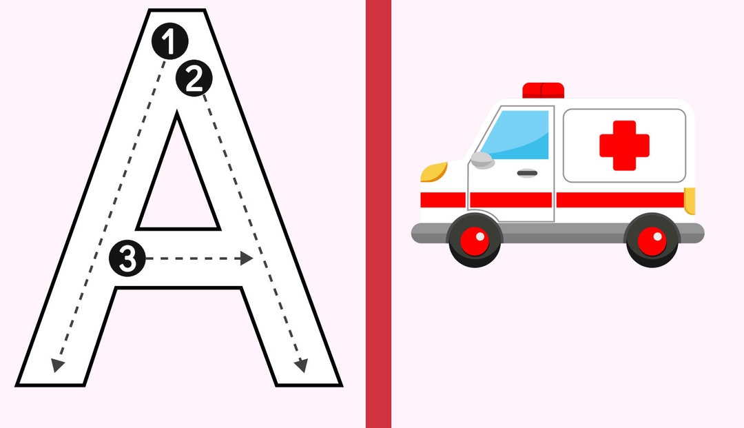 Upper Case Alphabet Trace Printable, Letter Tracing Digital Download ...