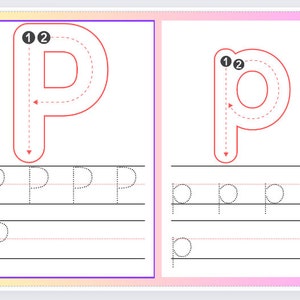 Printable Alphabet Lower and Upper Case Tracing Worksheets, Digital ...