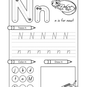 Printable Alphabet Tracing Pages, Digital Worksheets, Child Learning ...