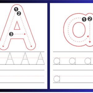 Printable Alphabet Lower and Upper Case Tracing Worksheets, Digital ...