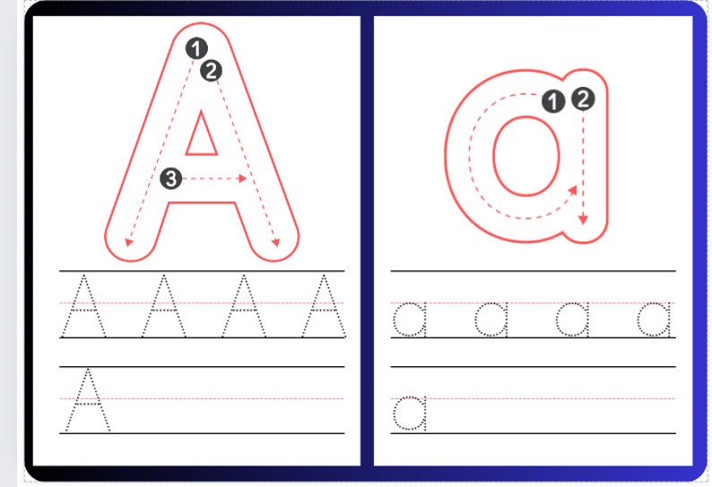 Printable Alphabet Lower and Upper Case Tracing Worksheets, Digital ...