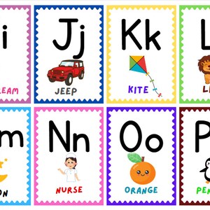 Digital Download Alphabet Animal Flash Cards, Printable English US ...