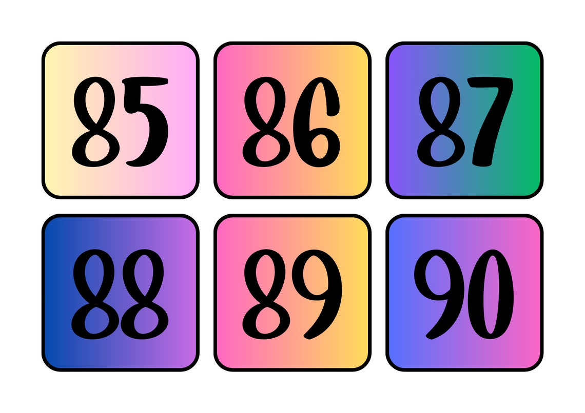 Bright and Fun 1-100 Math Flash Cards With Colorful Numbers - Etsy