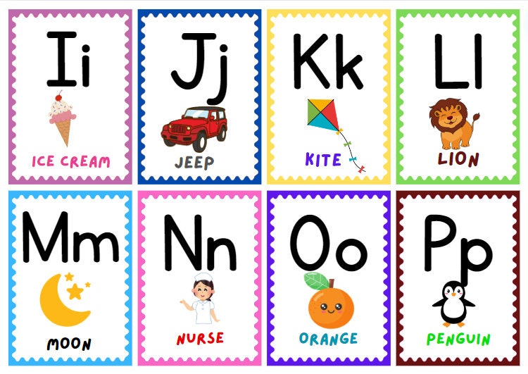 Digital Download Alphabet Animal Flash Cards, Printable English US ...