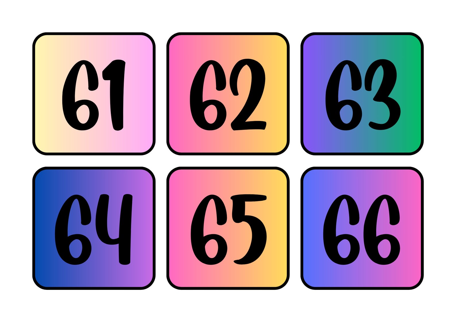 Bright and Fun 1-100 Math Flash Cards With Colorful Numbers - Etsy