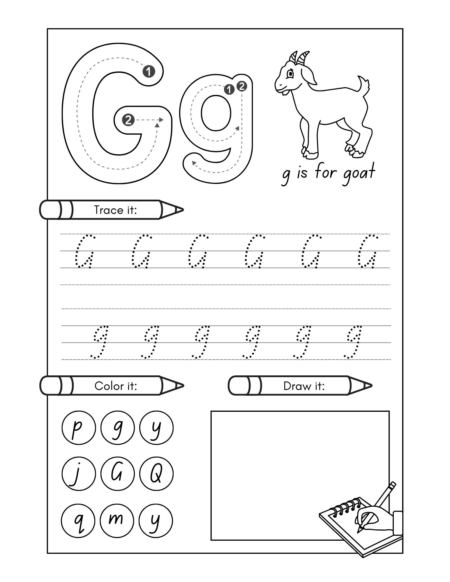 Printable Alphabet Tracing Pages, Digital Worksheets, Child Learning ...