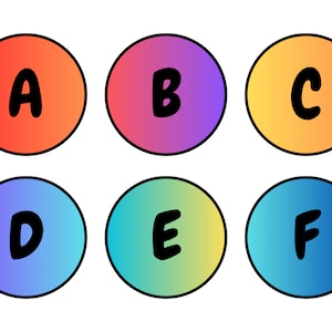 Educational A-Z Circle Flashcards - Bold & Colorful Alphabet Learning ...