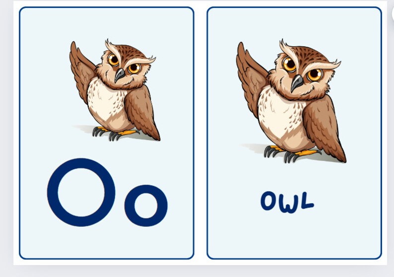 Digital Alphabet Flash Cards Set, Preschool Learning Printable, Instant ...