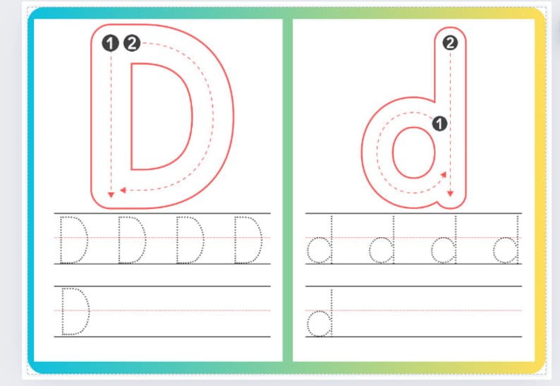 Printable Alphabet Lower and Upper Case Tracing Worksheets, Digital ...