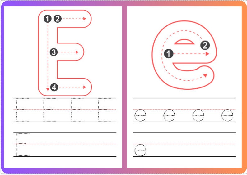 Printable Alphabet Lower and Upper Case Tracing Worksheets, Digital ...