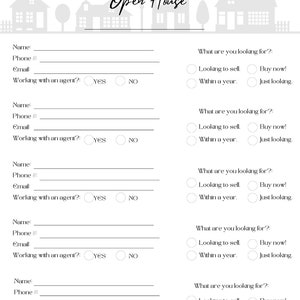 Real Estate Sign in Sheets - Etsy