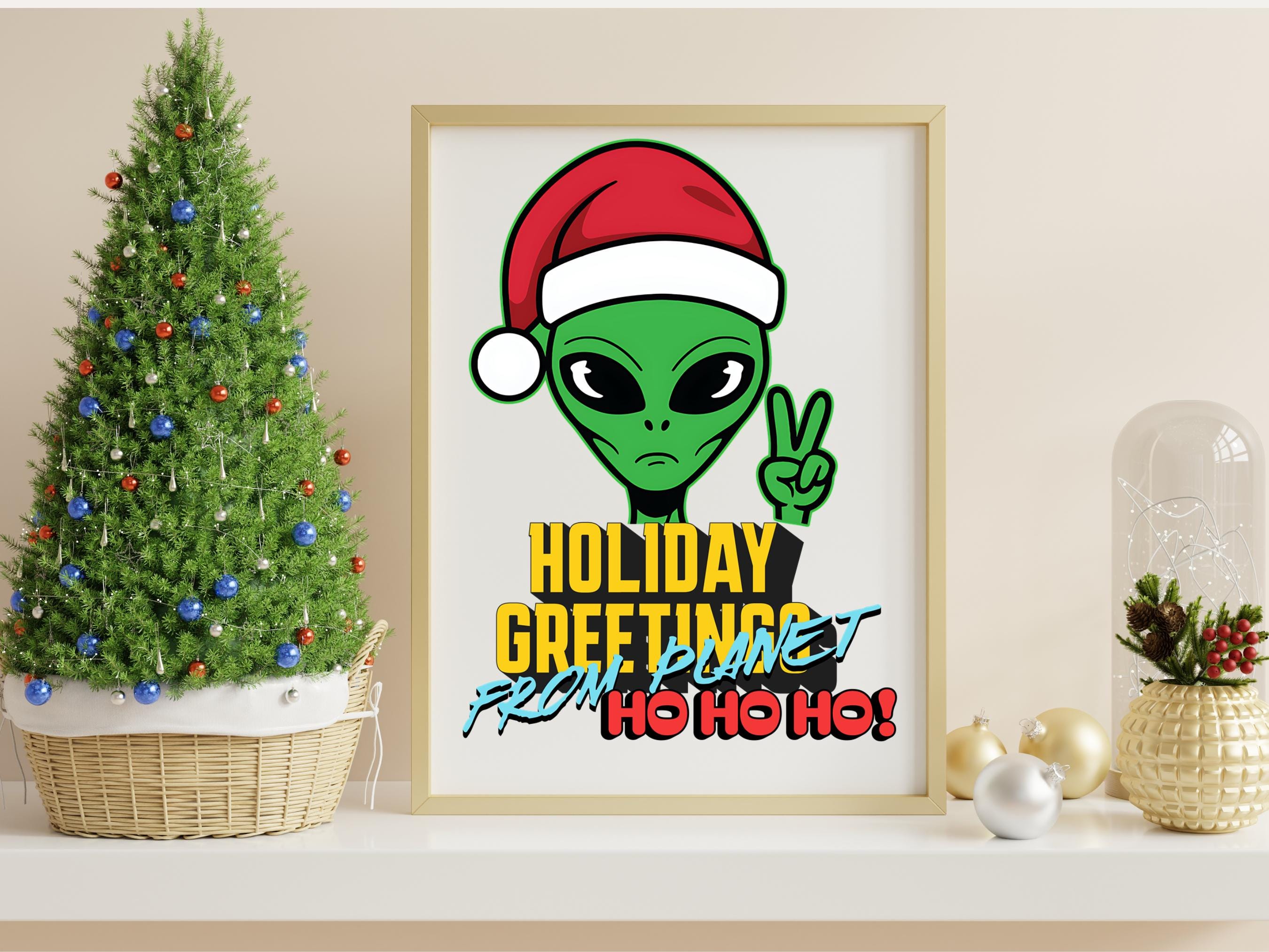 Funny Christmas PNG Quirky Alien PNG Bundle Festive Holiday Designs ...