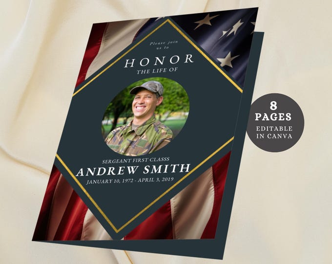 Editable Veterans Day | Memorial Day | Patriotic Concert Program Event ...