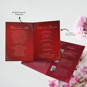 Funeral Program Template for Woman Editable Canva Memorial Service ...