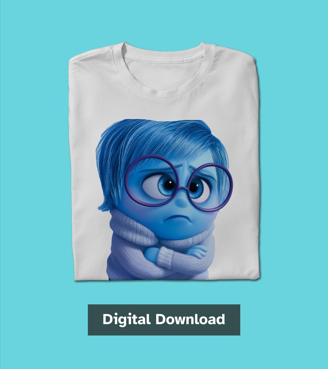 Sadness Inside Out 2 SVG Design for T-shirt L 4 Designs SVG Files L ...