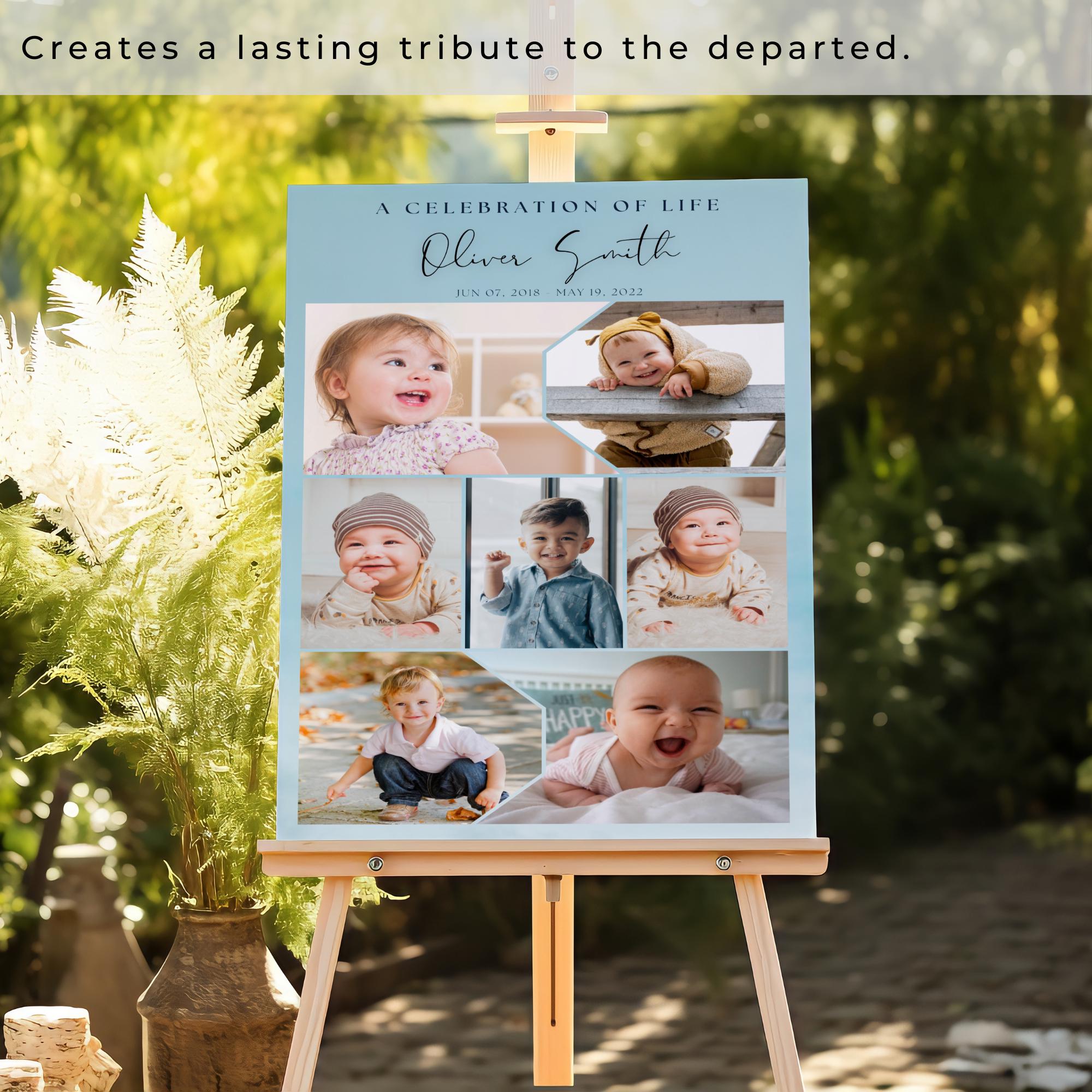 Child Funeral Welcome Sign Bundle, Editable Baby Memorial Welcome ...