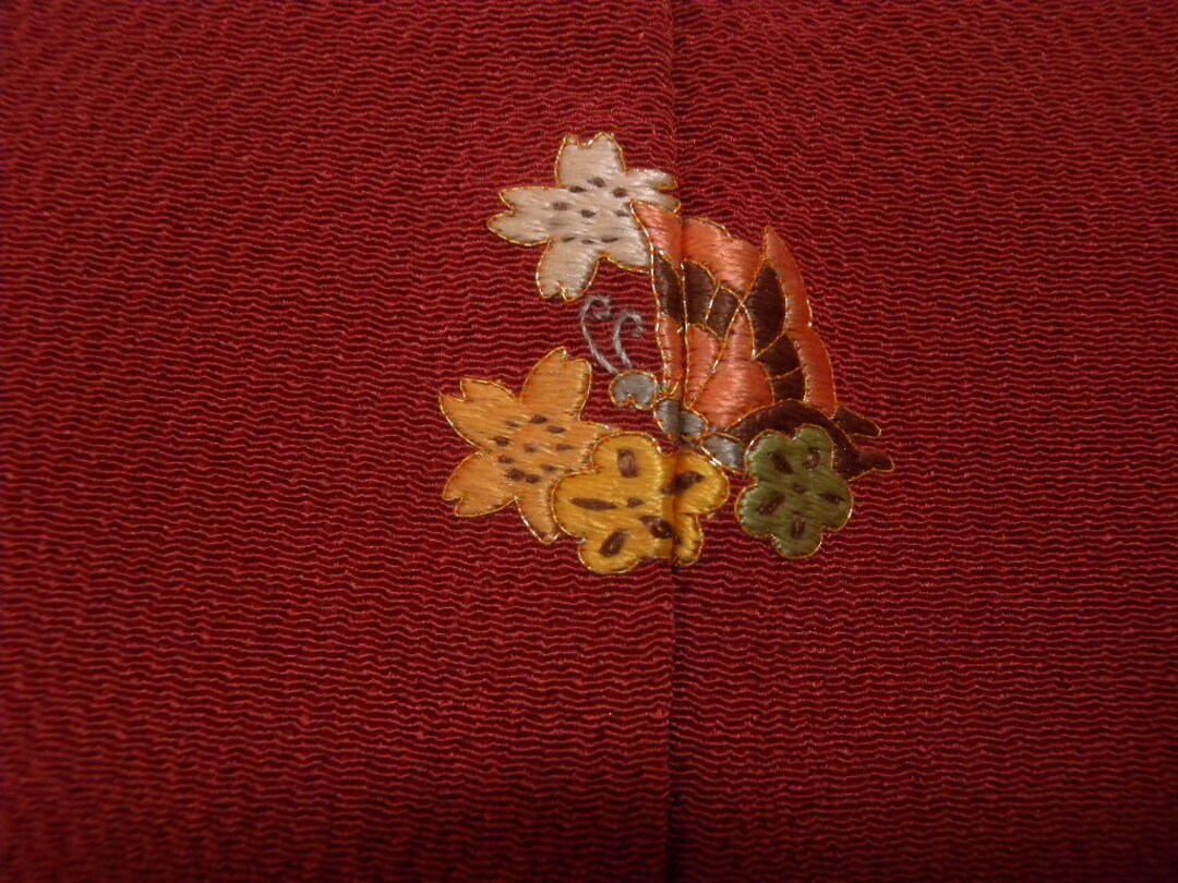 Vintage Haori S1839, Azuki Color Silk - Etsy