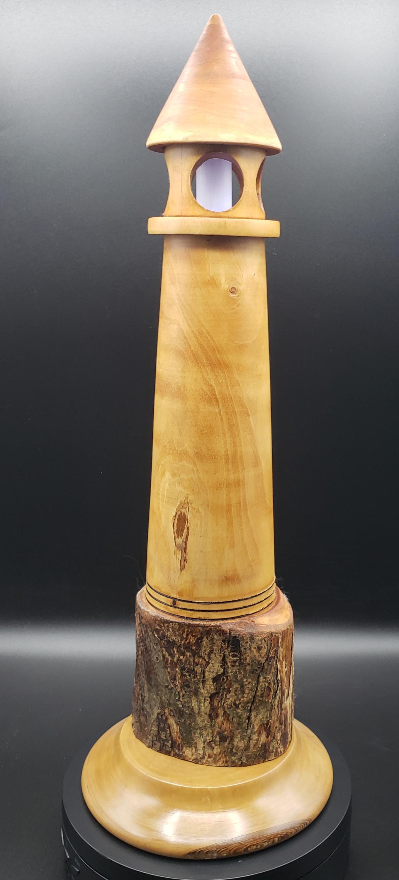 Lighthouse: Rustic Bradford Pear and "working" Light - Etsy
