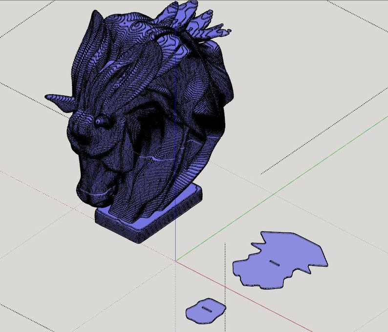 1m Tall Parametric Horse Head – CNC Digital File With Slots | Layered ...