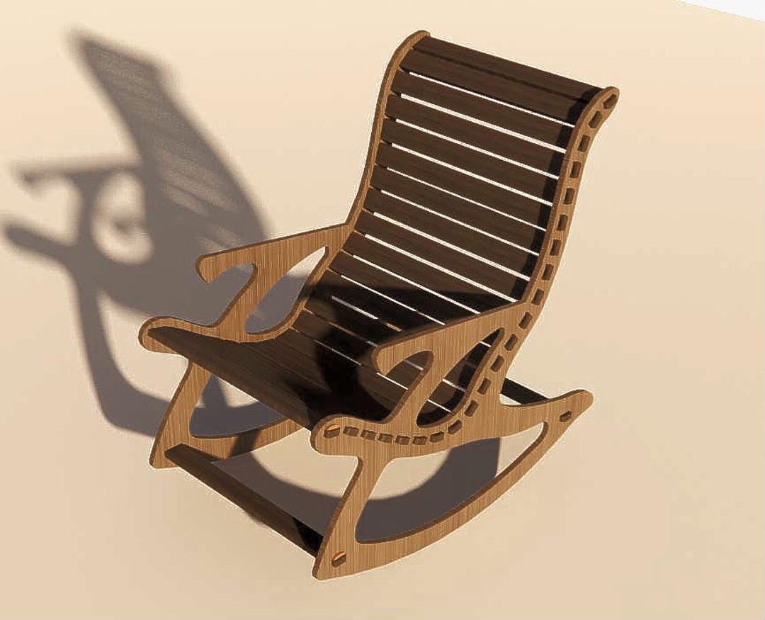 Rocking Chair – CNC File for 15mm Plywood (no Glue or Screws Required ...