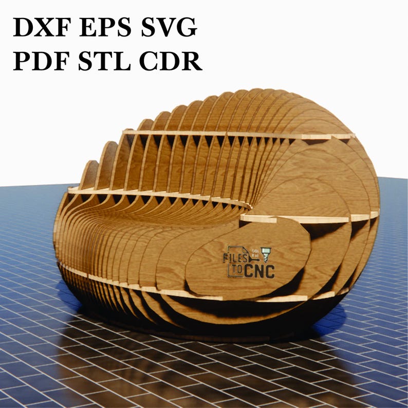 Parametric Lounge Chair – CNC Files for 18mm Plywood (dxf, Eps, Svg ...
