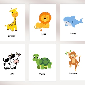 Cute Animal-themed Flash Cards for Kids Educational Digital Cards With ...