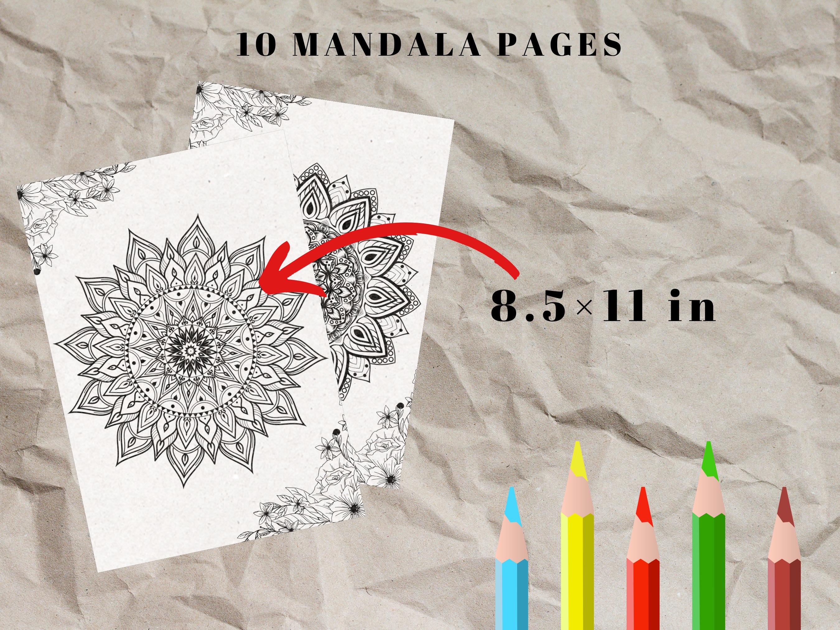 Mandala Coloring Pages Digital Download for Stress Relief Relaxation ...