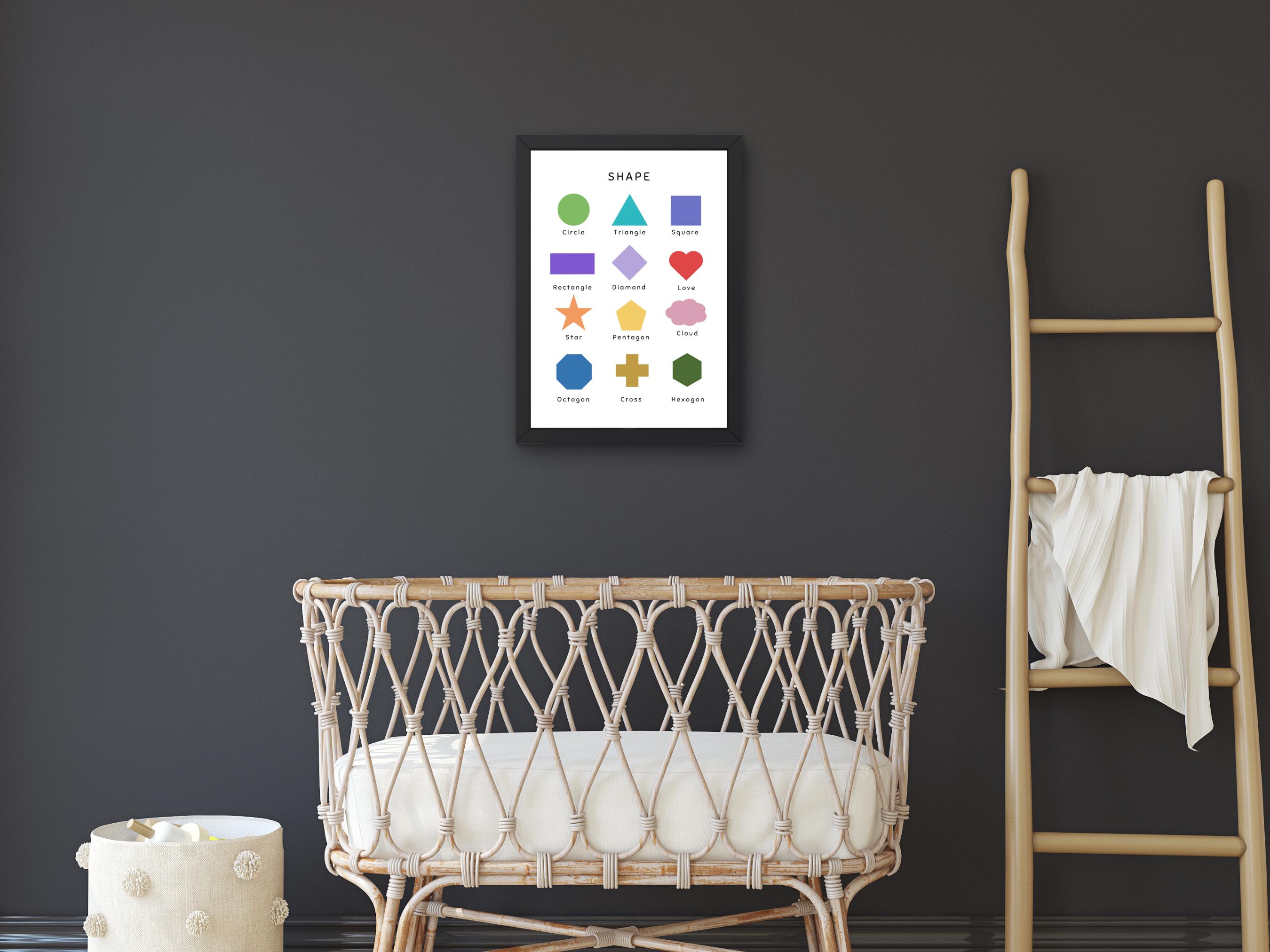 Printable Shapes Educational Wall Art Digital Download for Nursery ...