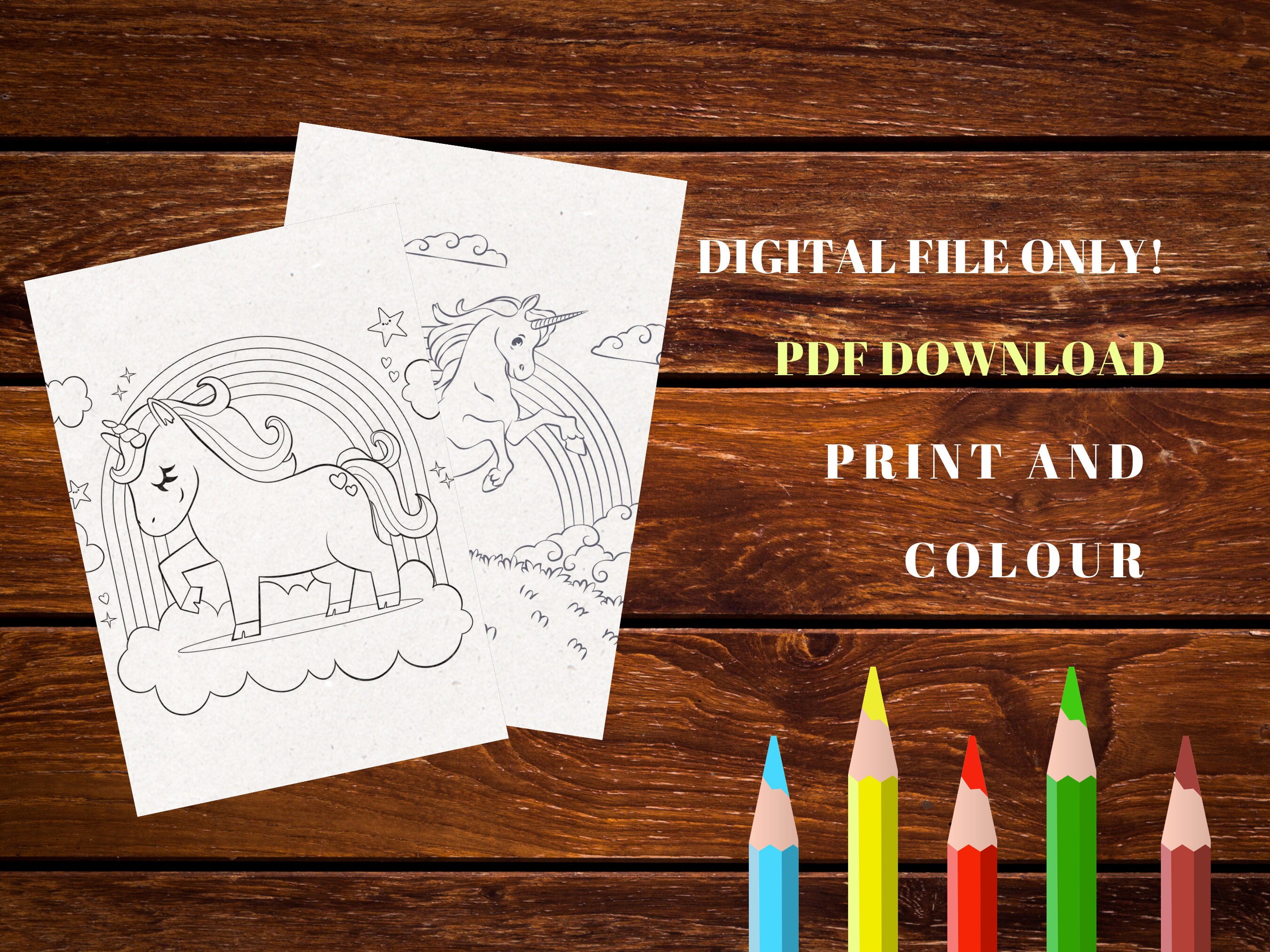 Unicorn Coloring Pages for Kids Digital Download Fun and Educational ...