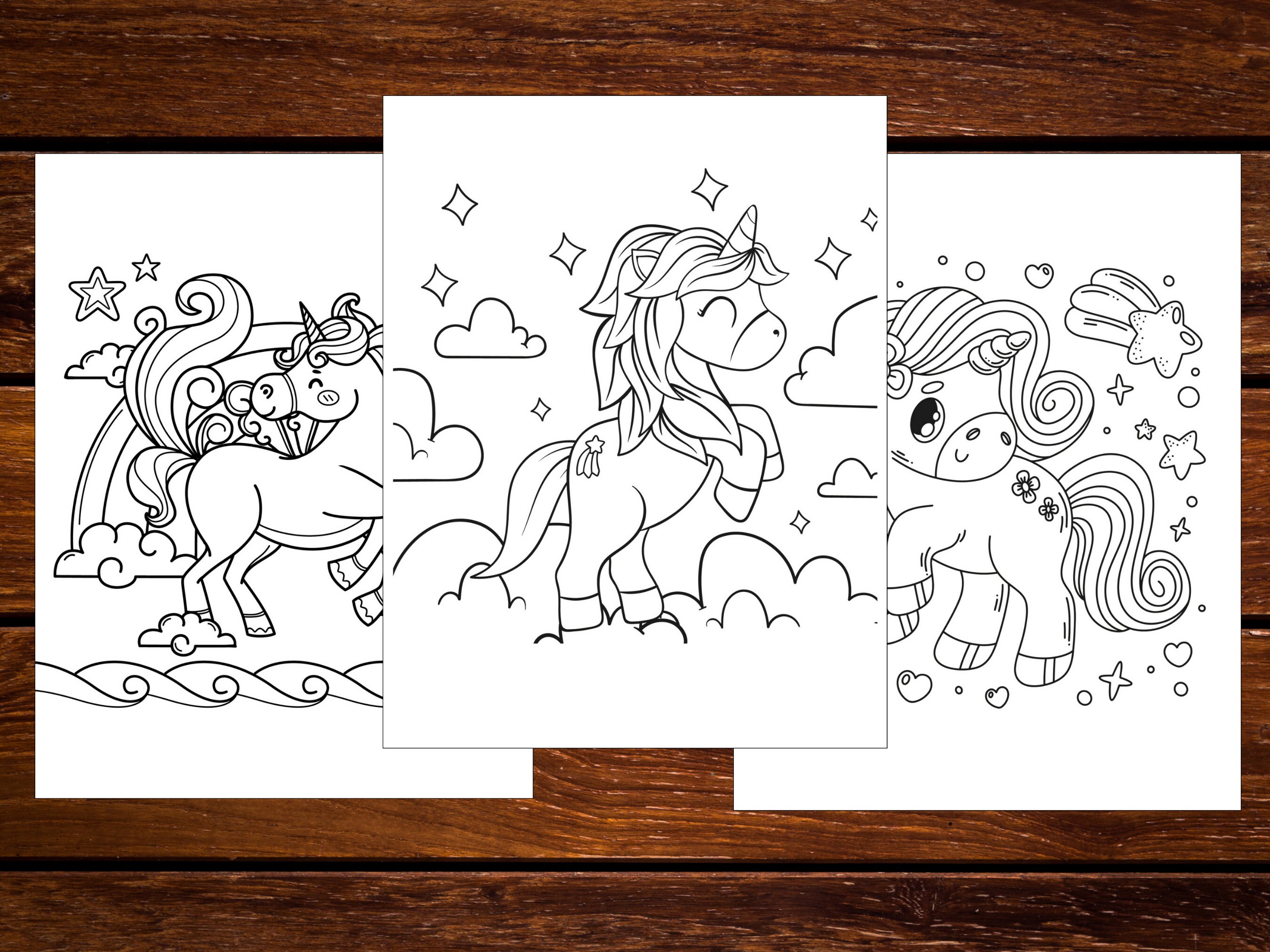 Unicorn Coloring Pages for Kids Digital Download Fun and Educational ...