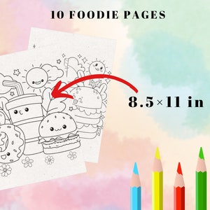 10 Printable Food Coloring Pages for Kids Digital Download Fun and ...