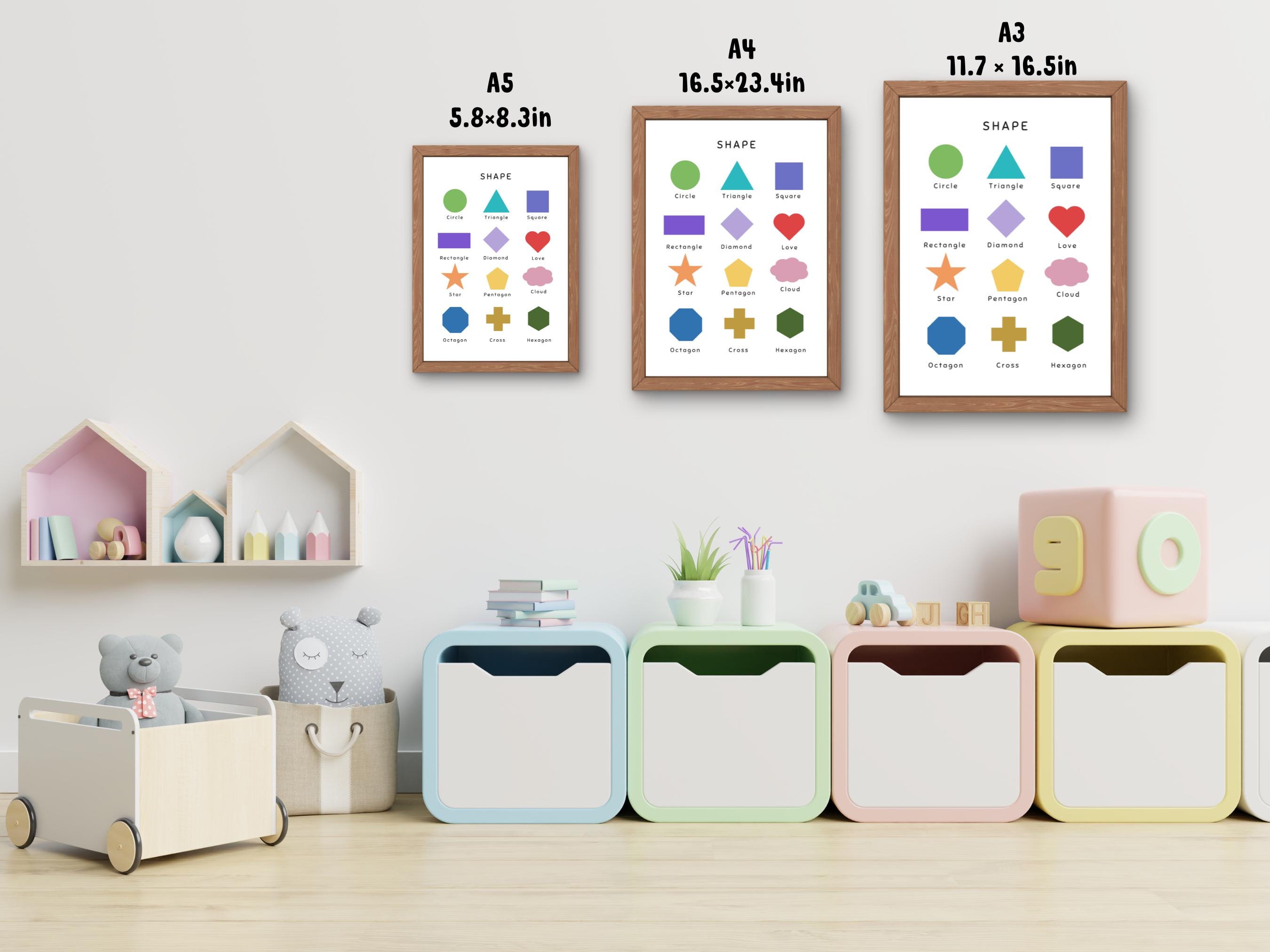 Printable Shapes Educational Wall Art Digital Download for Nursery ...