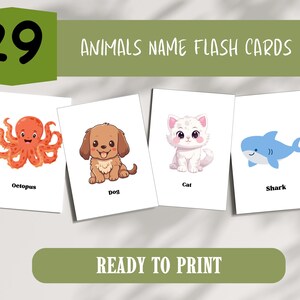 Cute Animal-themed Flash Cards for Kids Educational Digital Cards With ...