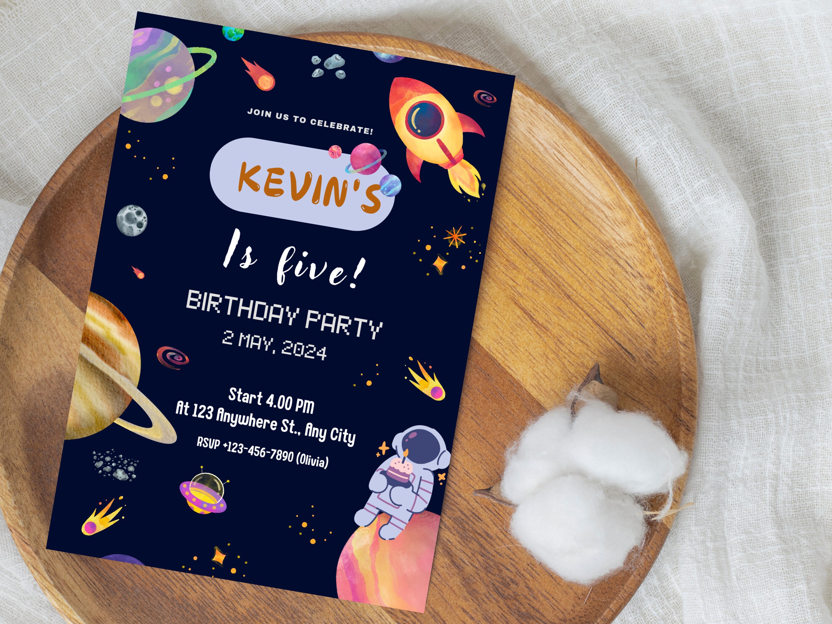 EDITABLE Space Lover Adventure Birthday Invitation Template Canva ...