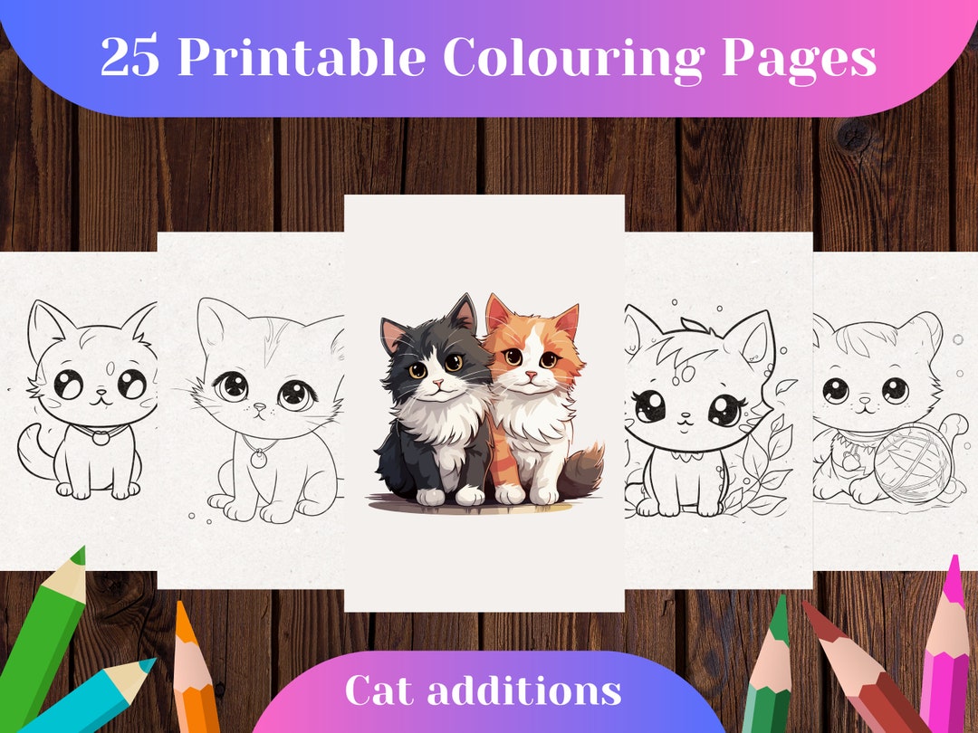 Cat Coloring Pages for Kids | Digital PDF Download | Fun and Free ...