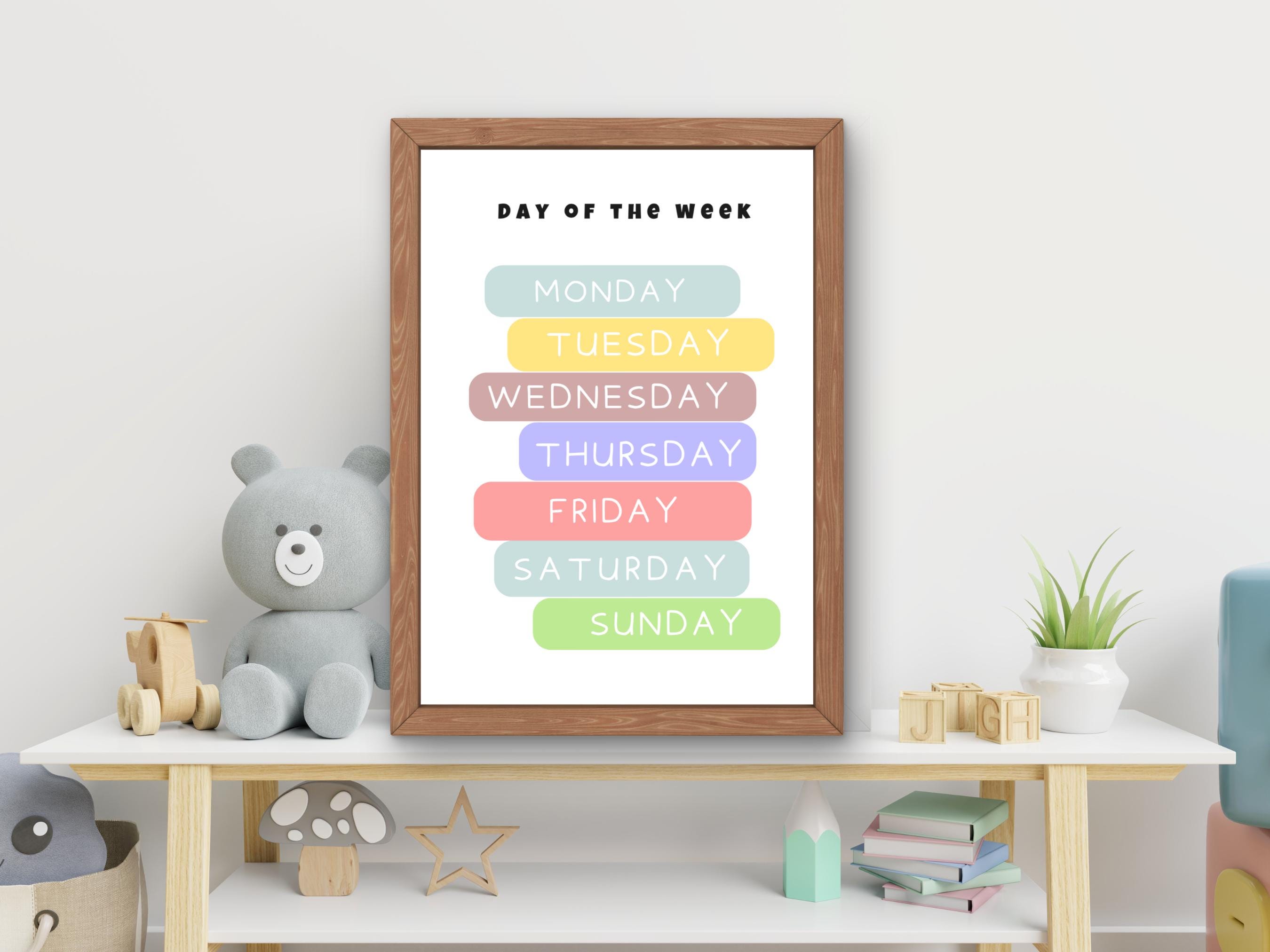 Colorful Days of the Week Poster Digital Art for Preschool & Classroom ...
