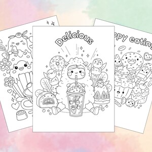 10 Printable Food Coloring Pages for Kids Digital Download Fun and ...