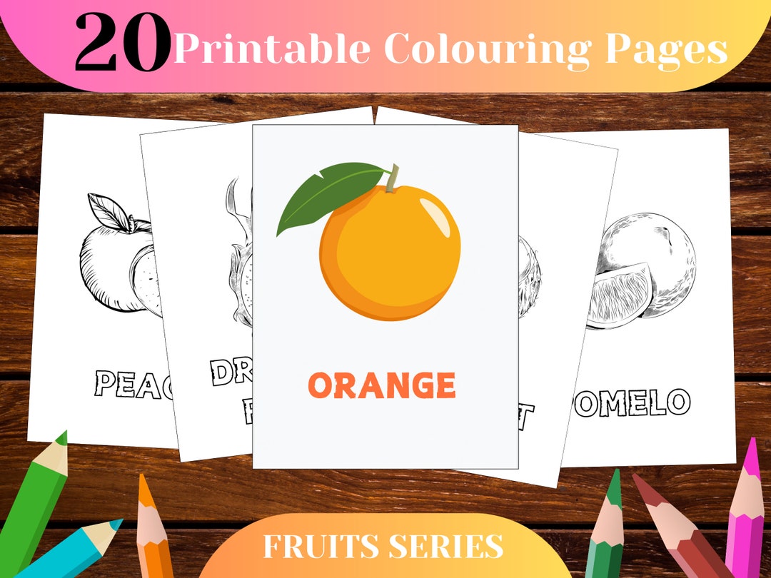 Fruit Coloring Pages for Kids Digital Download Fun and Educational ...