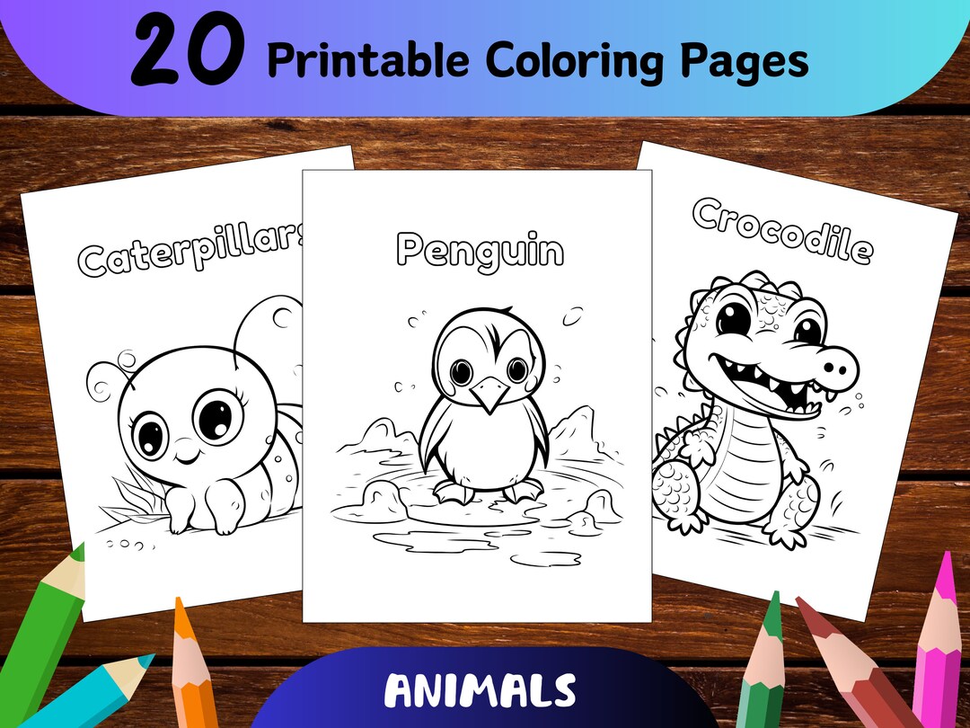Animal Coloring Pages for Kids Digital Download Fun and Educational ...