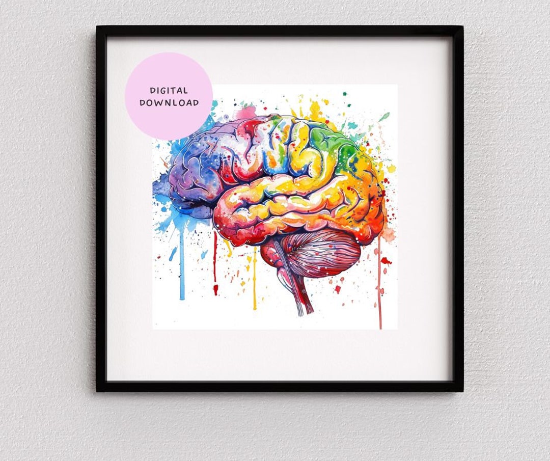 Brain Art Science Wall Art Anatomy Poster Medical Wall Decor Printable ...