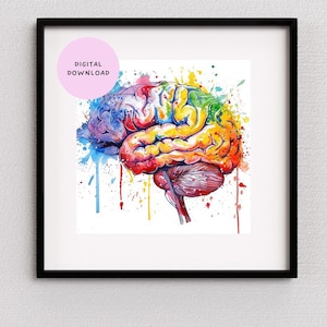 Brain Art Science Wall Art Anatomy Poster Medical Wall Decor Printable ...