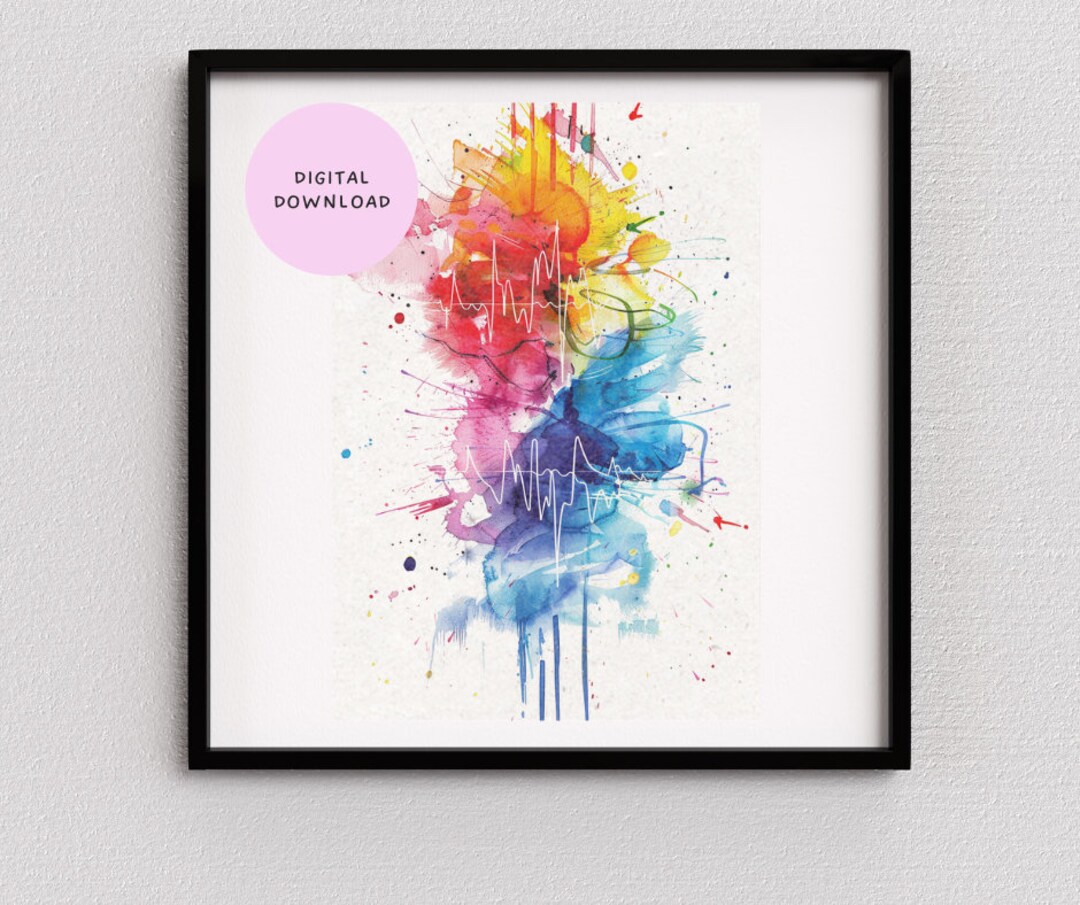 ECG Wall Art Medical Wall Pictures Anatomy Artwork ECG Art Anatomy ...