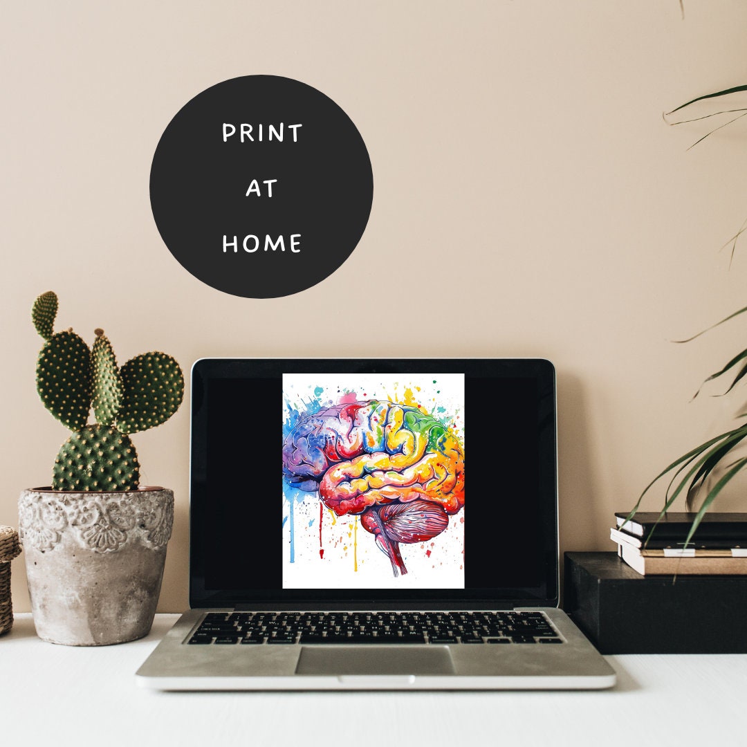 Brain Art Science Wall Art Anatomy Poster Medical Wall Decor Printable ...