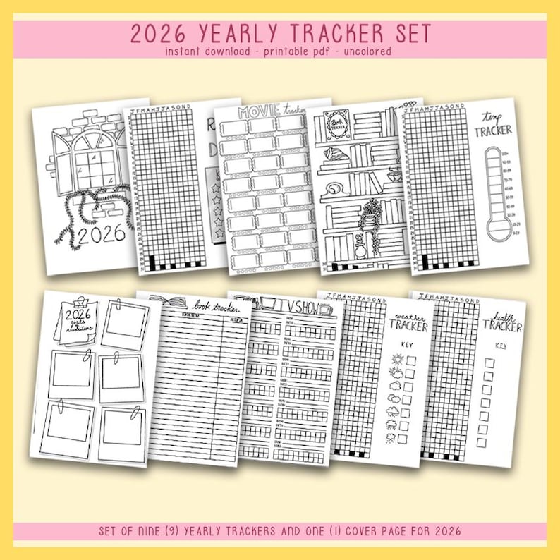 Printable Bullet Journal | 2026 Yearly Pages | Premade Planner ...
