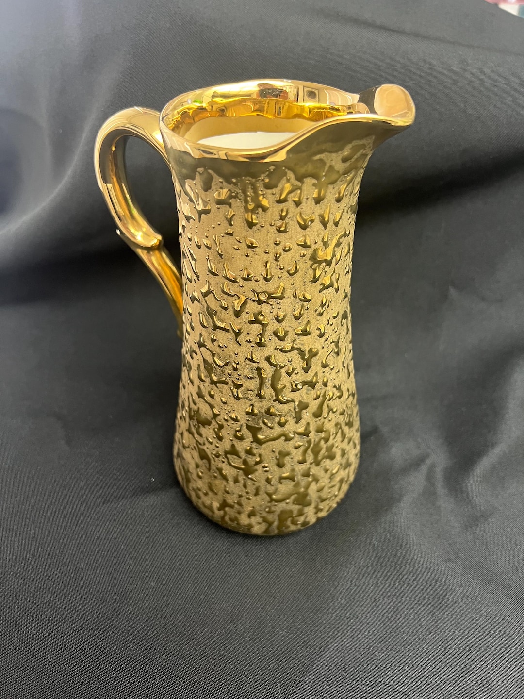 Bel-terr China 22 K Weeping Gold Pitcher Made in the USA Circa 1961 - Etsy