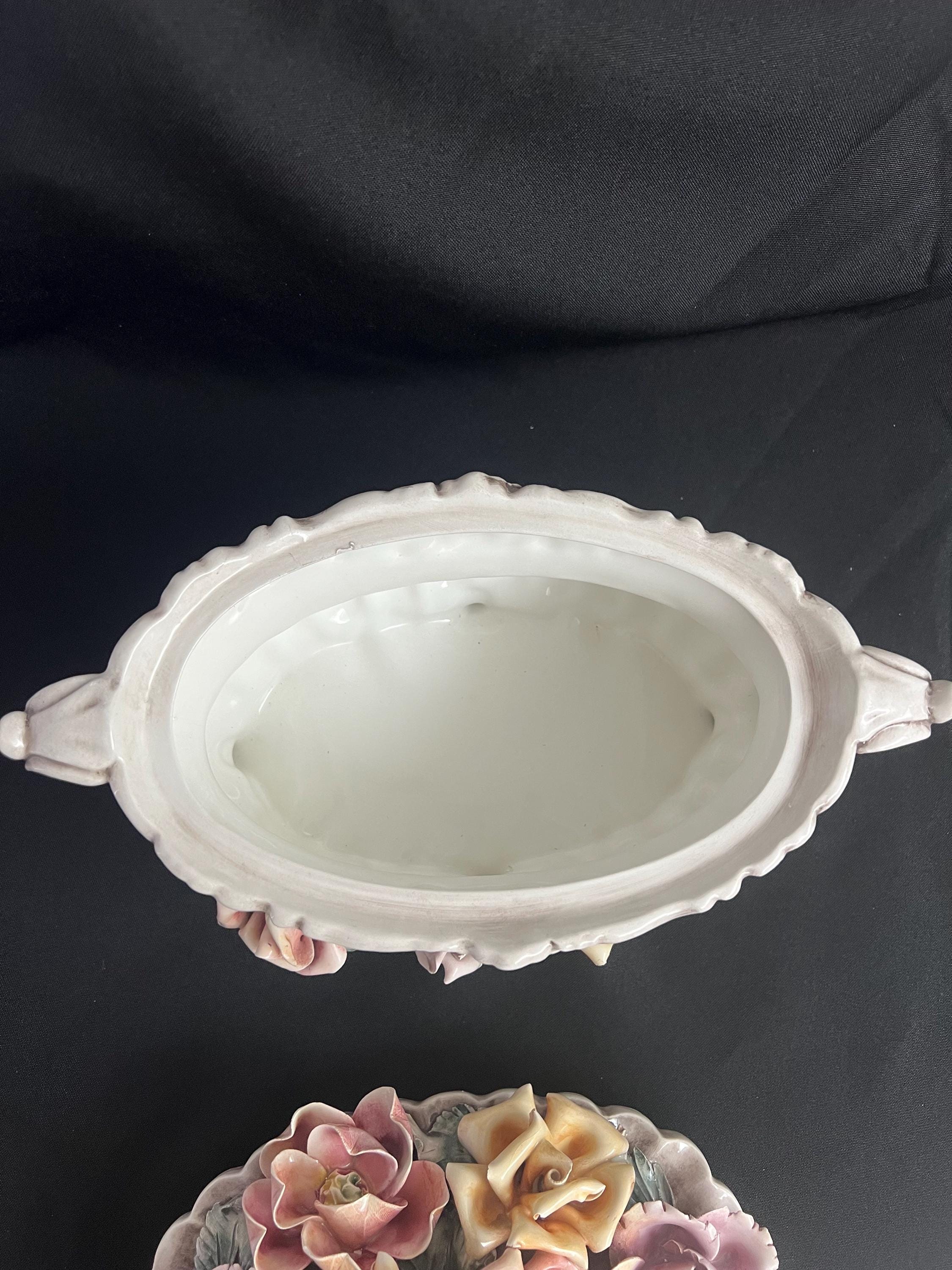 Old Italian Capodimonte Soup Tureen, Double Handled and Footed - Etsy